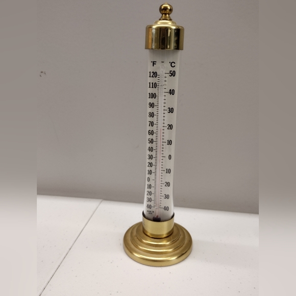Accents | Vintage Brass Standing Thermometer | Poshmark
